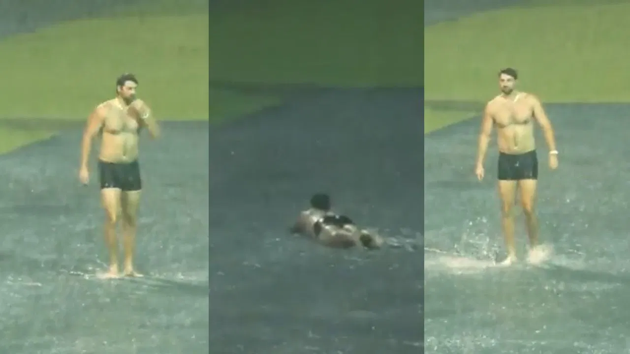 IPL 2025: Tim David Turns Chinnaswamy Into a ‘Swimming Pool’ During Rain Delay, Fans Love ‘Swim ...