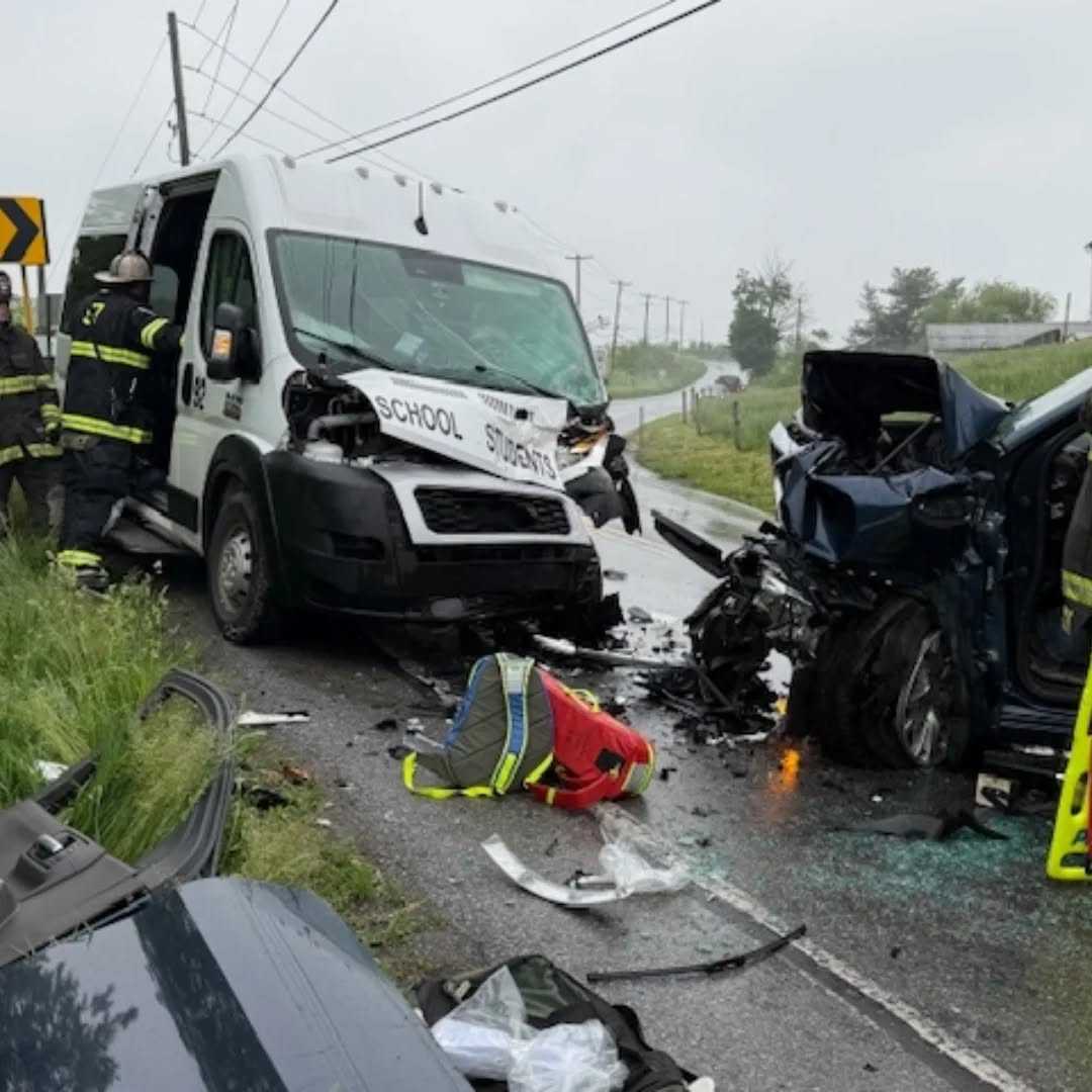 Crews rip door off pickup truck to free person after crashing head-on ...