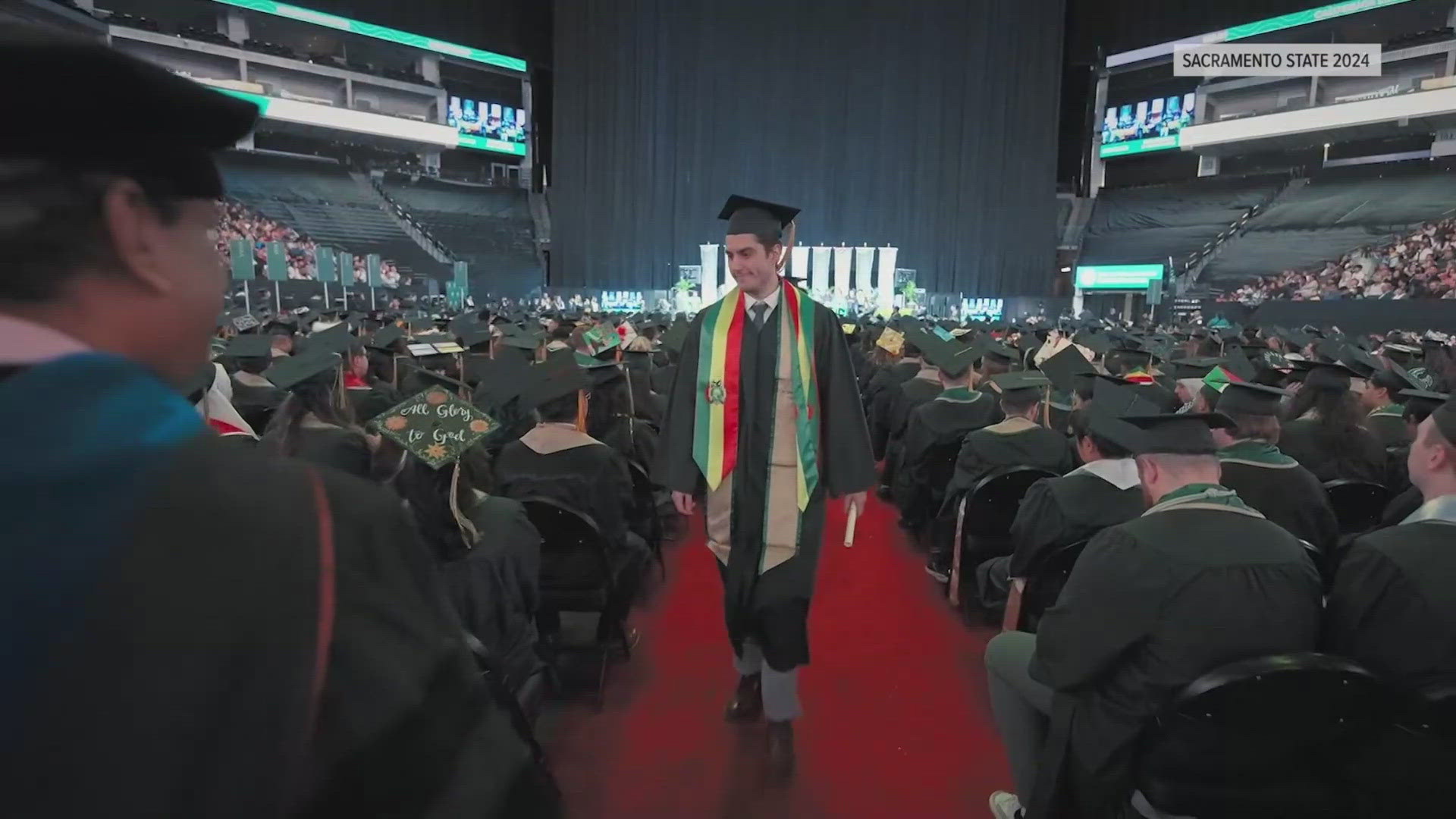 Sacramento State's 2025 Spring Commencement ceremony preparations