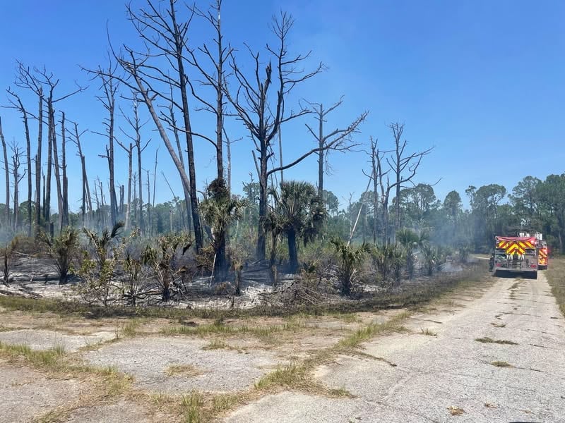North Port Fire Rescue responds to brush fire