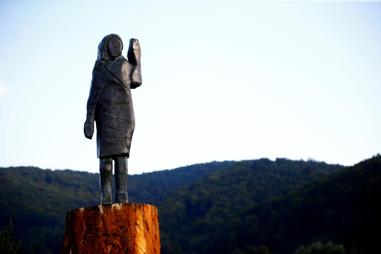 Statue of Melania Trump sawed off at the ankles and stolen in her home country of Slovenia