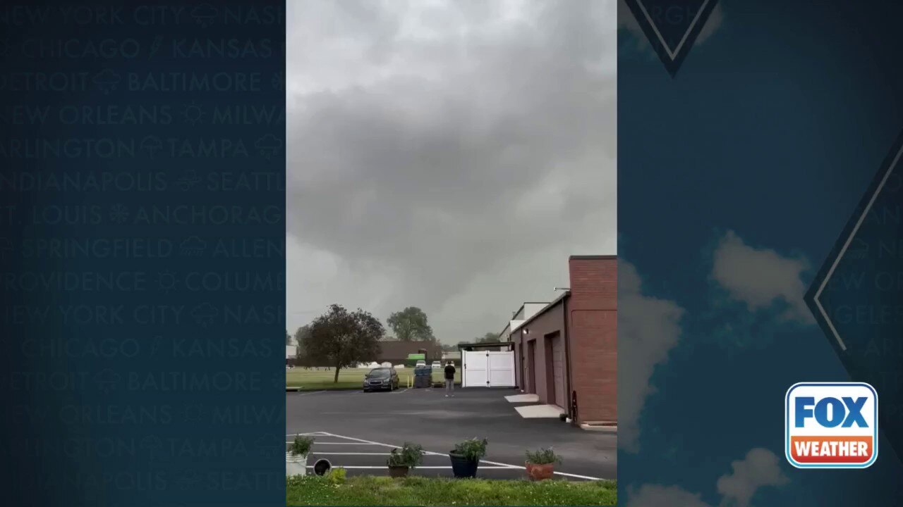 Watch: Funnel cloud forms over Fenton, Missouri as tornado sirens wail