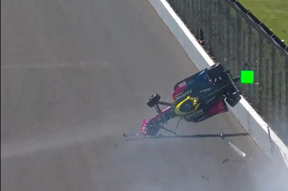 Kyle Larson crashes during mock qualifying run in Indy 500 practice