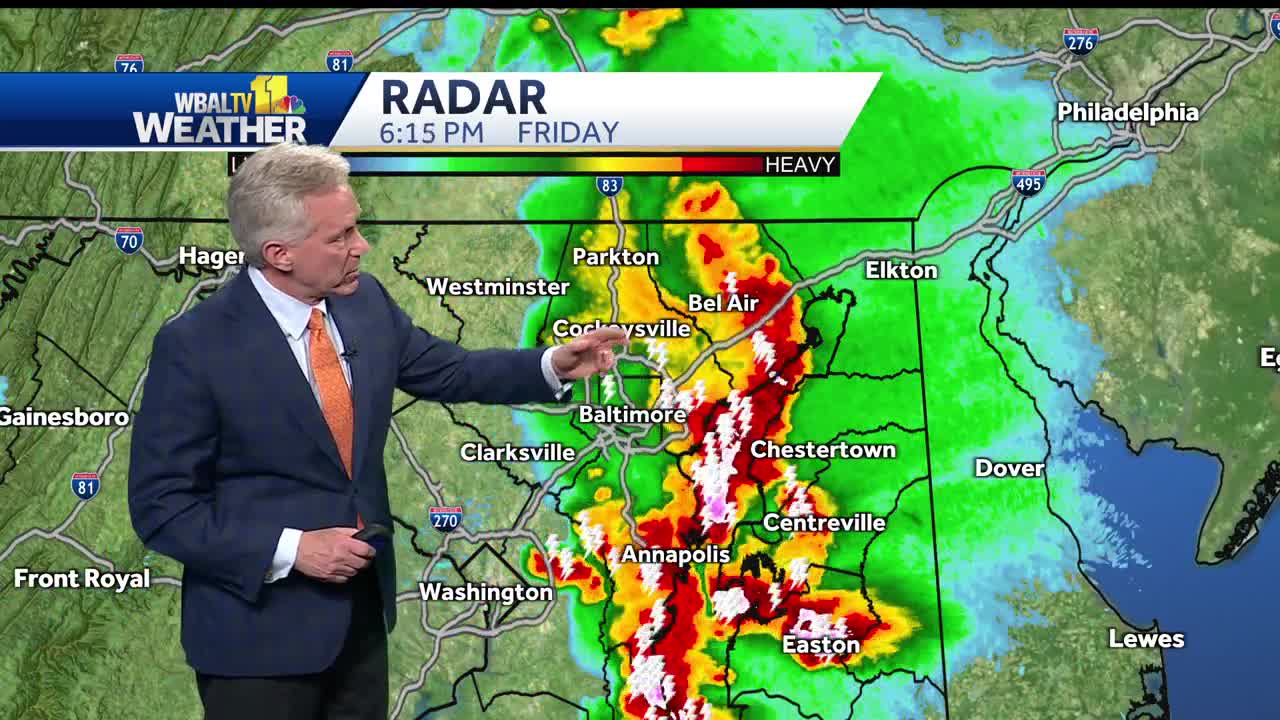Line of severe storms moves through Baltimore