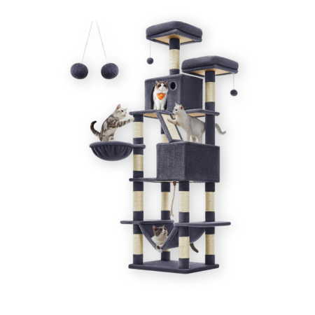 Feandrea 81-Inch Large Cat Tower - Ideal for Multi-Cat Households