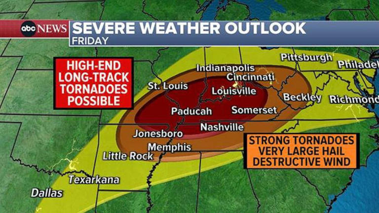 4 dead in St. Louis, 2 in Virginia as outbreak of severe weather tracks ...