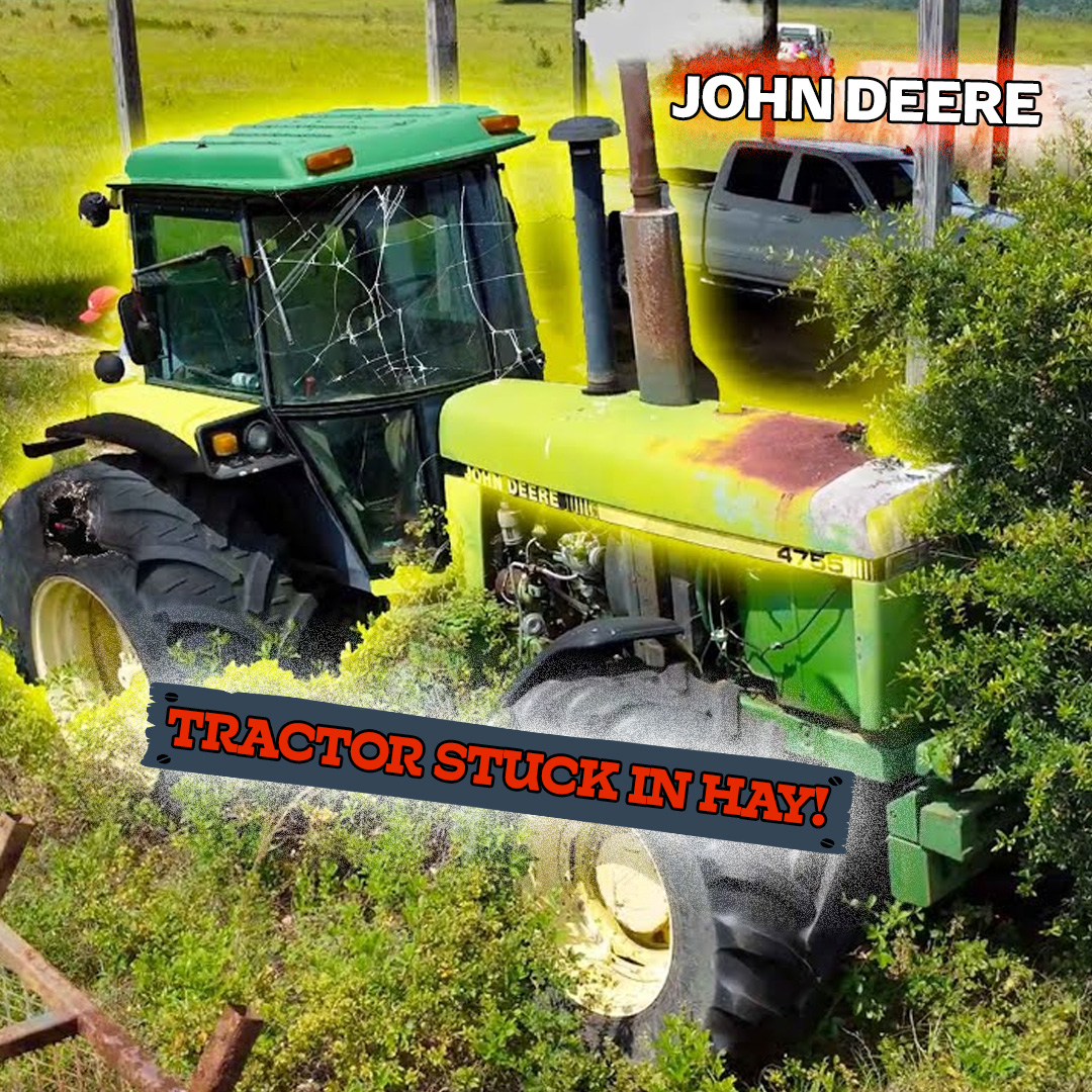 John Deere Farm Tractor Hiding In A Hay Field!