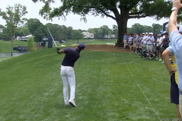 PGA Championship 2025: Watch Aaron Rai nearly destroy a fan’s ability ...