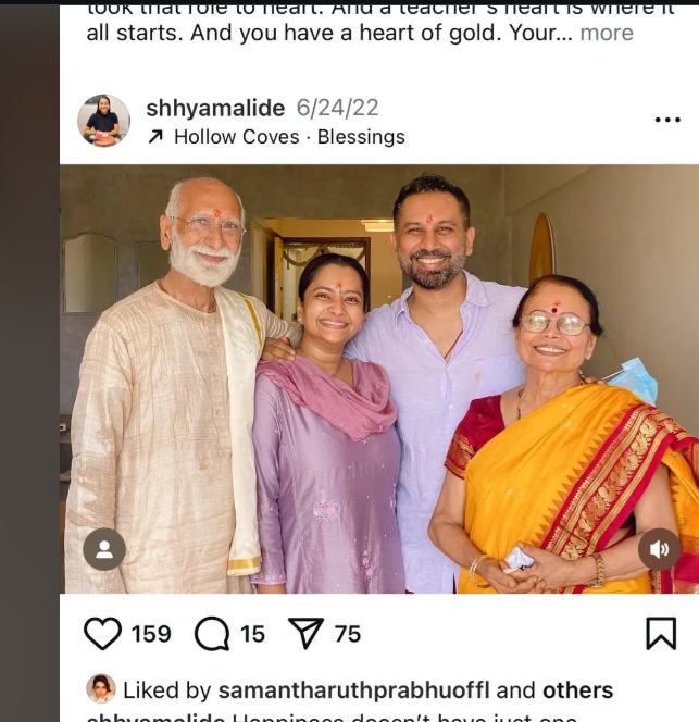 Netizens discover Samantha Ruth Prabhu liked Raj Nidimoru’s ex-wife Shhyamali De’s pics with him ...