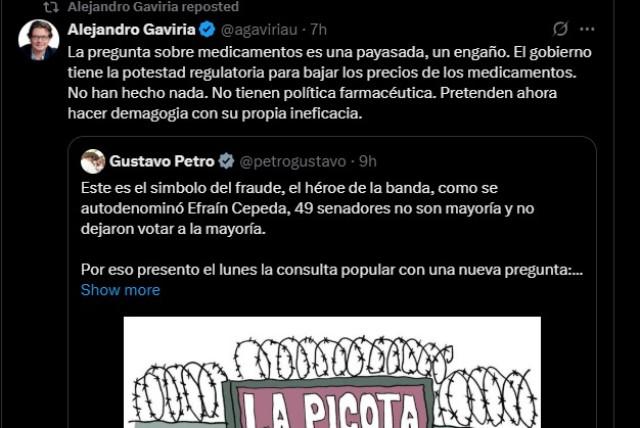 Alejandro Gaviria sobre nueva pregunta anunciada por el presidente para la consulta popular: 'es ...