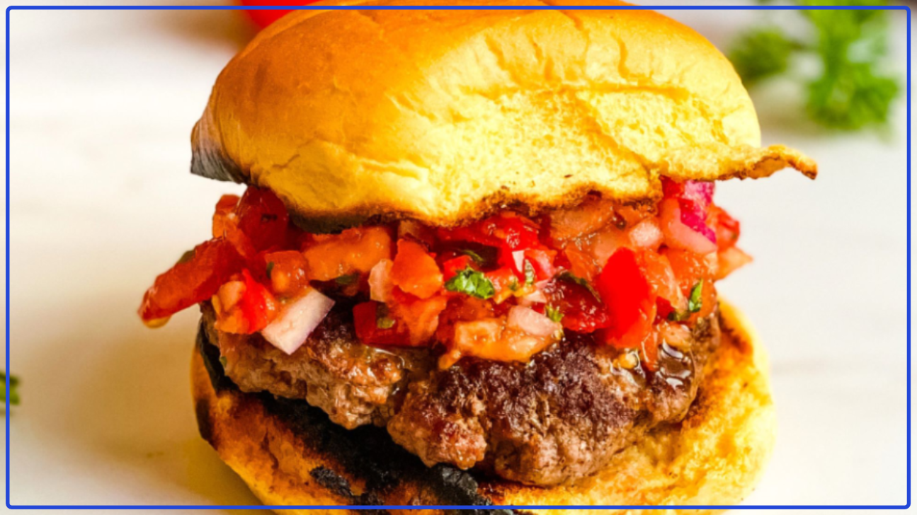 The tomato relish just may be the best part of these burgers