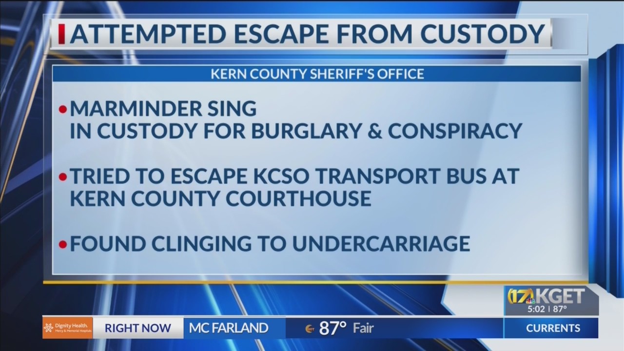 Attempted escape from custody in Kern County