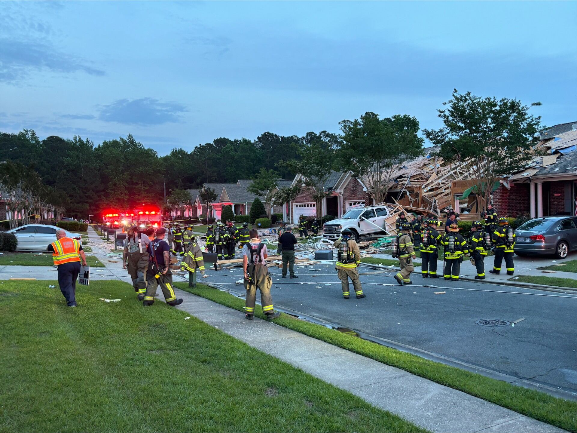 Several homes damaged during explosion in Leland