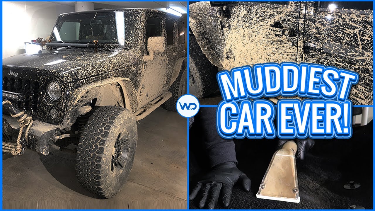 Mud-Caked Jeep Wrangler Gets Full Interior Cleaning