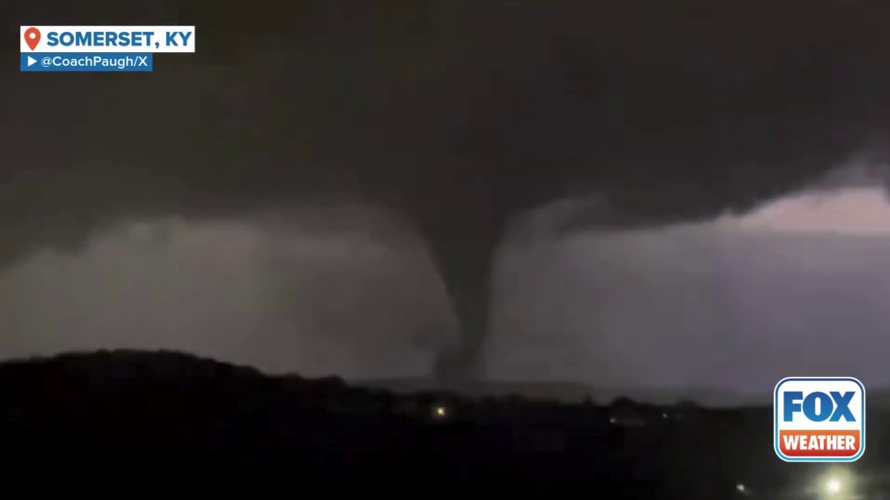 Watch: Tornado illuminated by lightning, power flashes in Kentucky