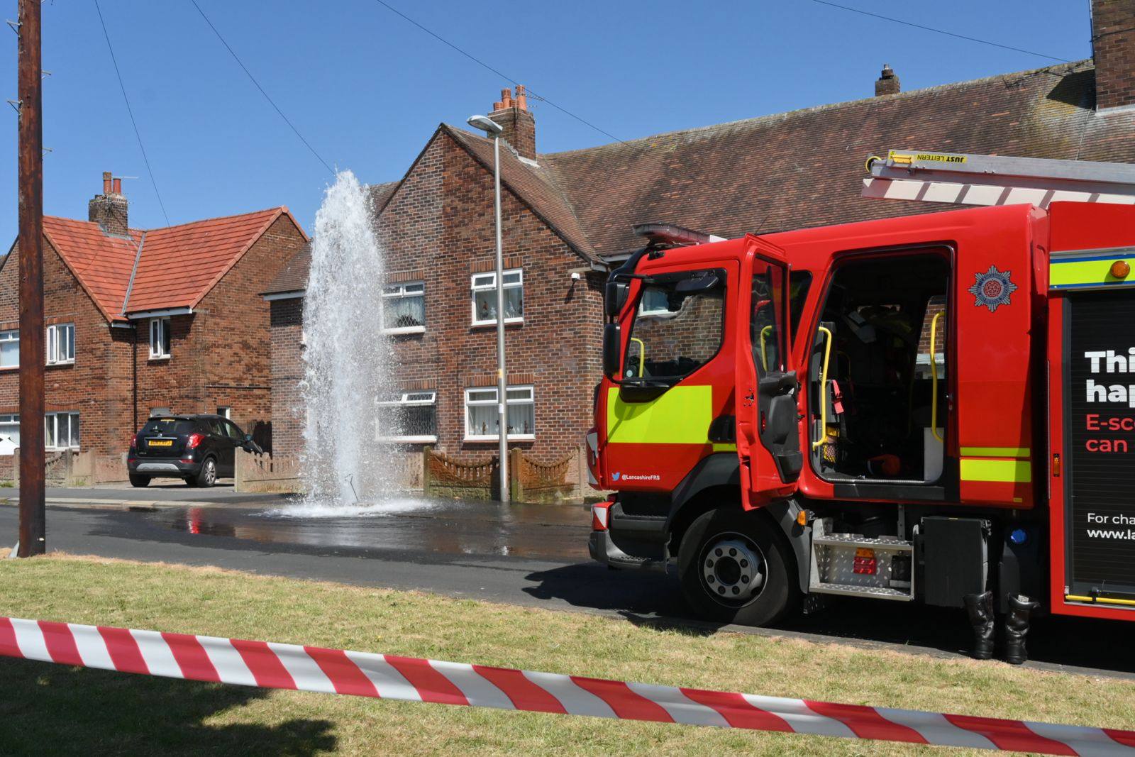 Huge 30ft water fountain erupts in Layton as emergency services arrive ...