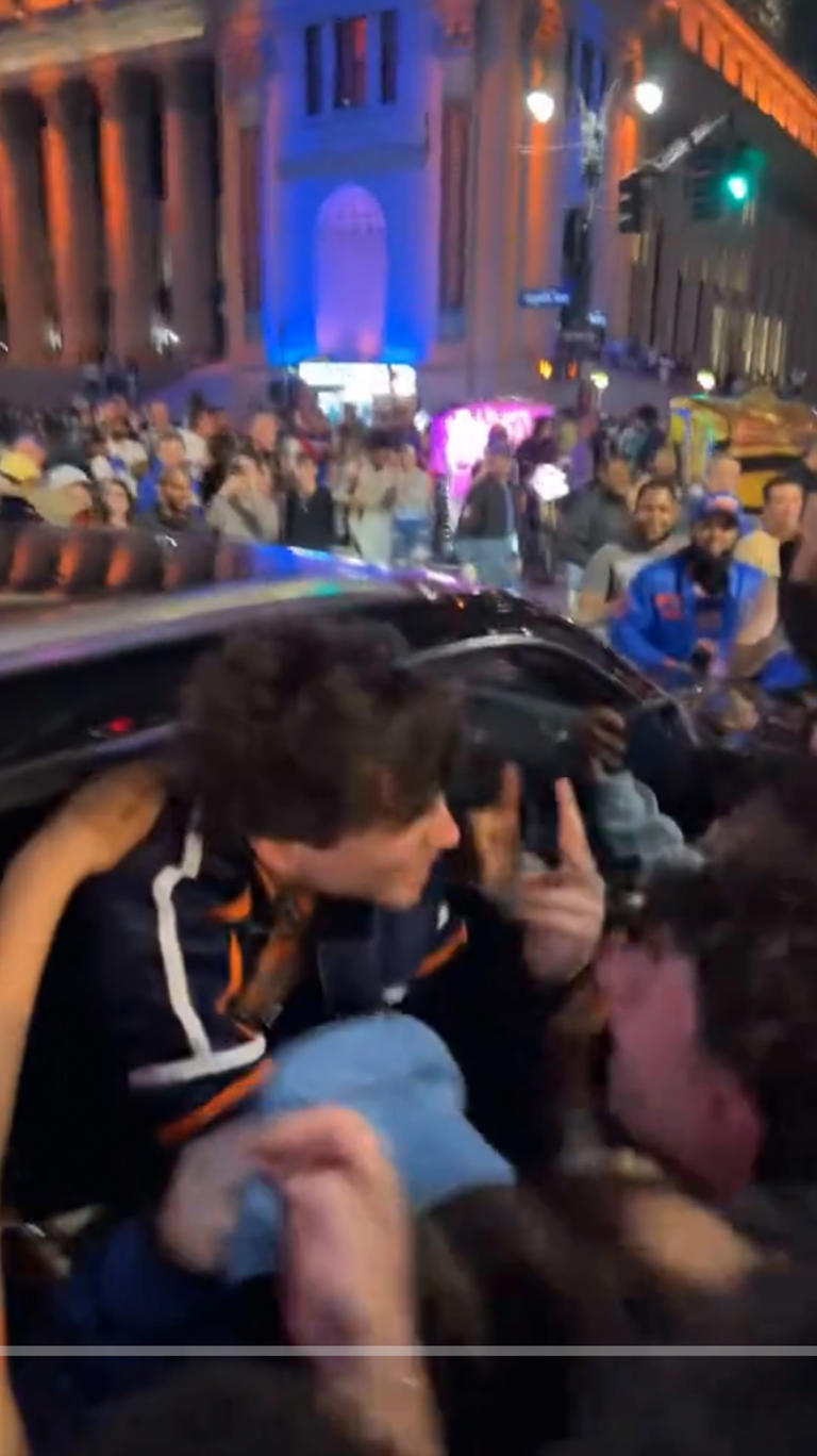 Timothée Chalamet goes wild alongside fellow Knicks fans outside of ...