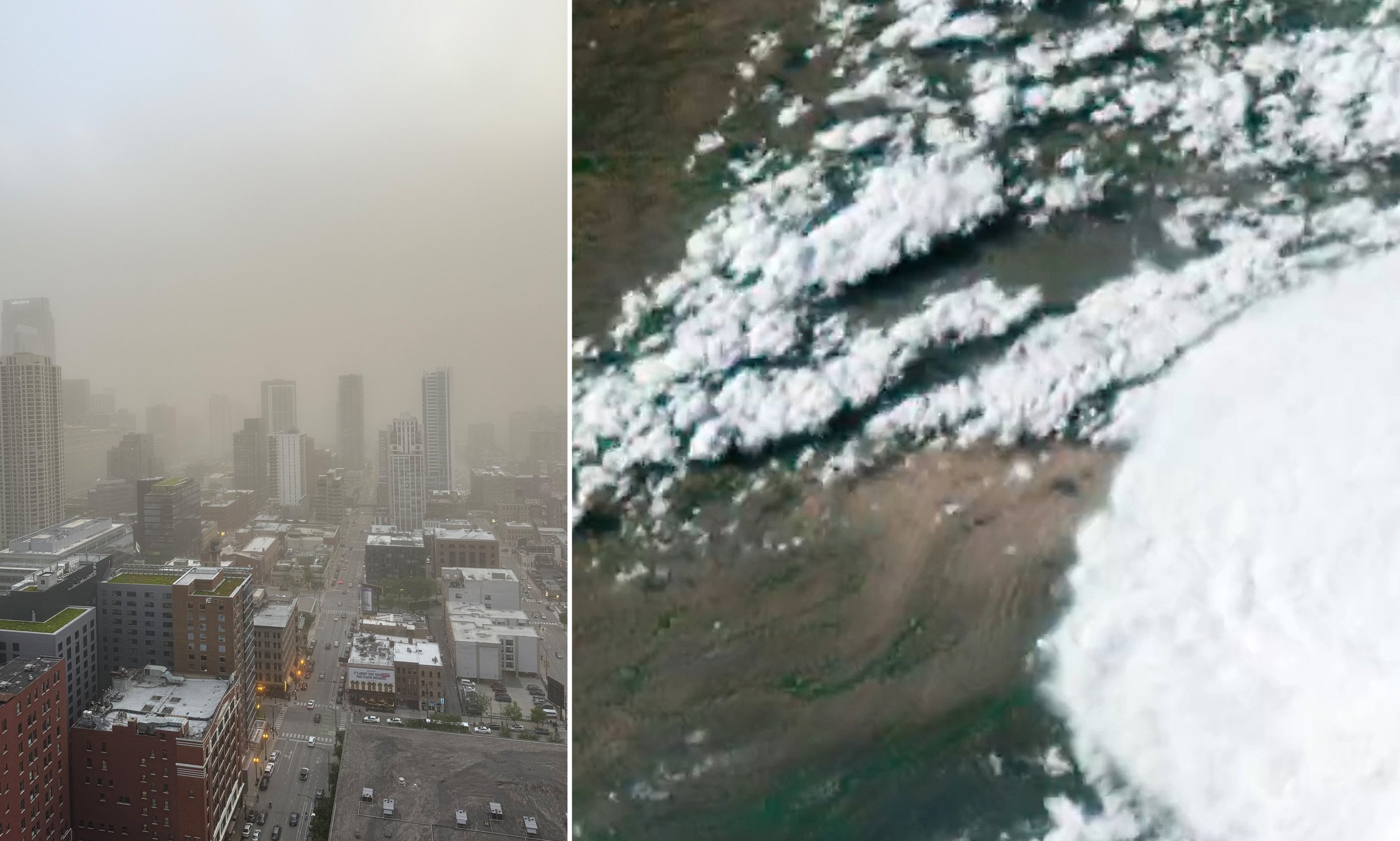 Satellite images show apocalyptic 'wall of dust' swallowing Chicago