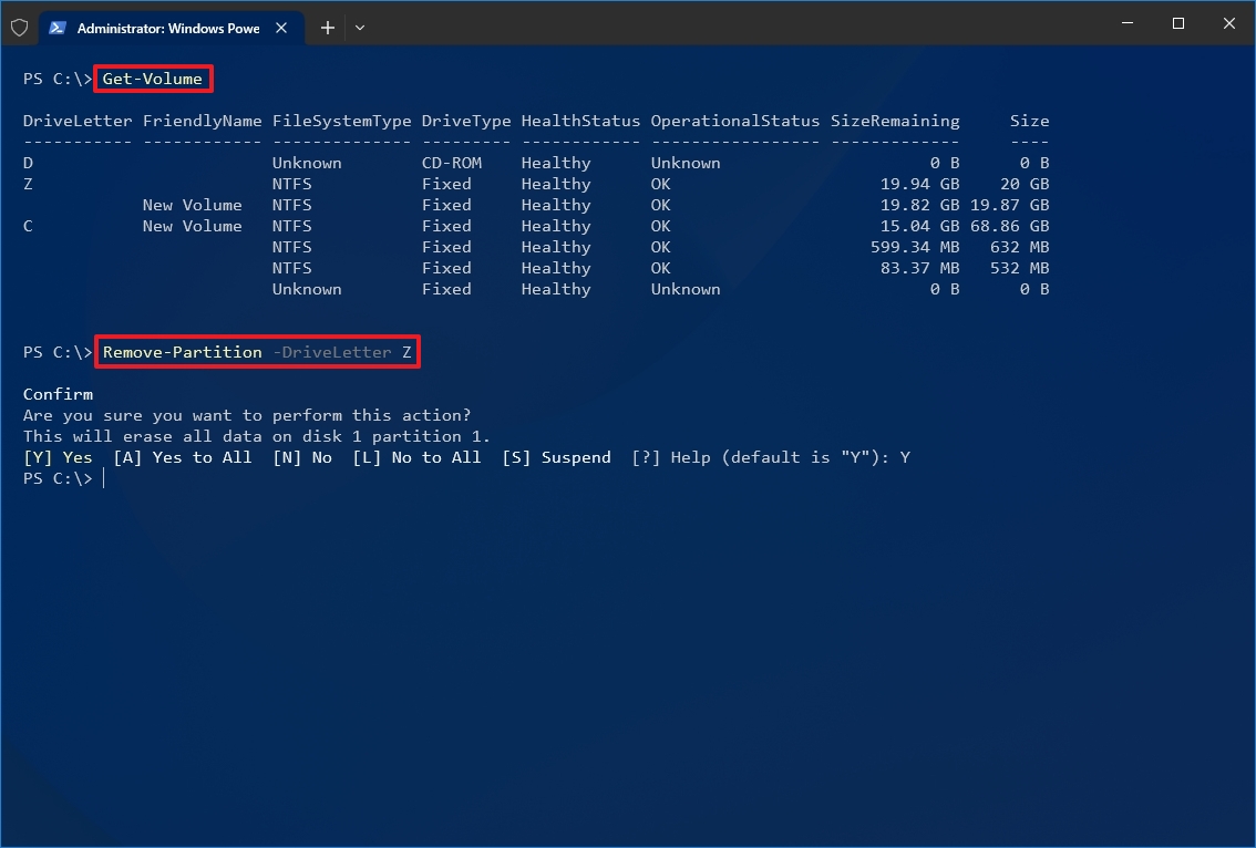 Cómo crear, montar y reparar volúmenes con PowerShell en Windows