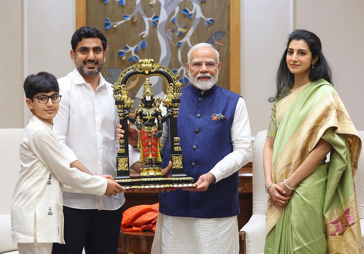 PM Modi unveils ‘Yuvagalam’ coffee table book of Andhra minister Lokesh