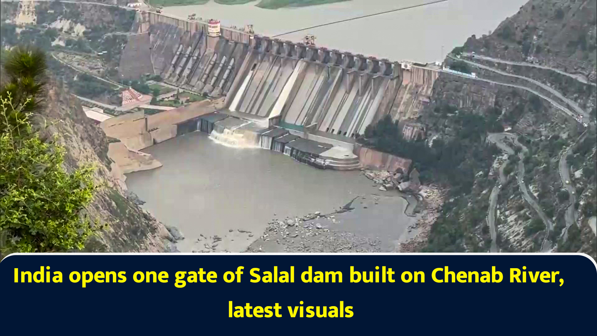 India opens one gate of Salal dam built on Chenab River, latest visuals