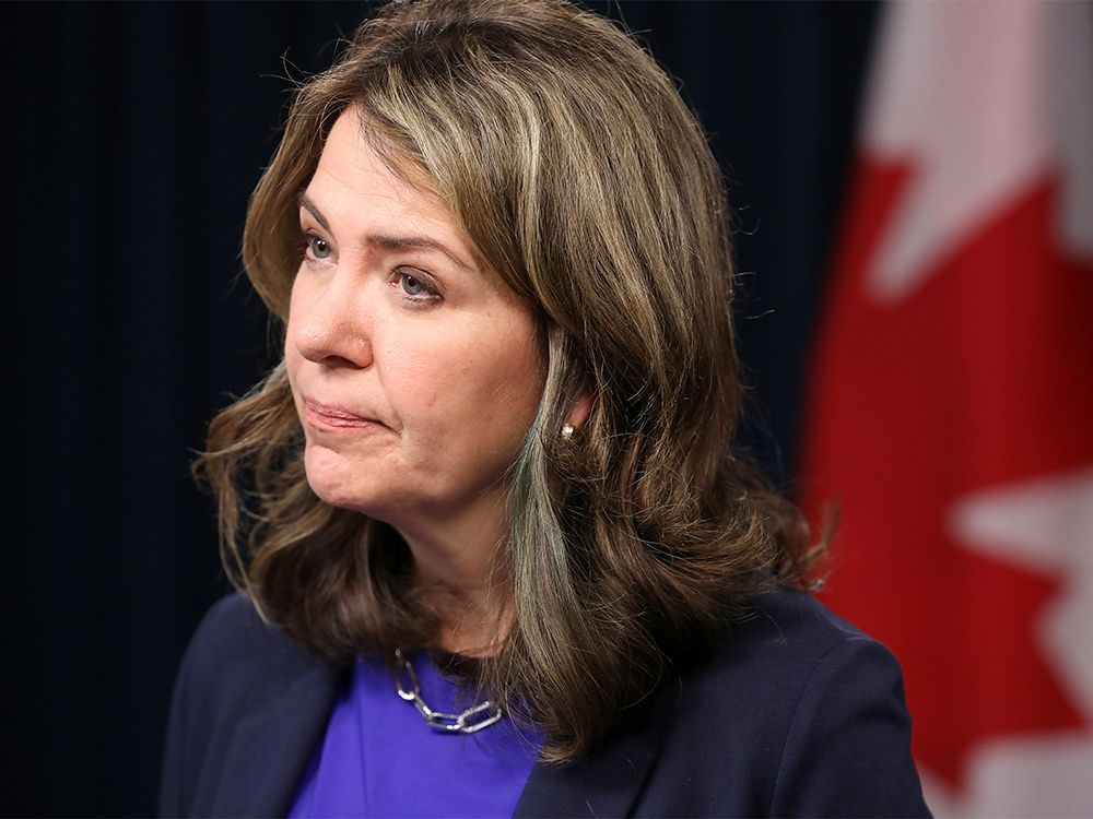 Alberta Premier Danielle Smith defends breaking up health minister role into four portfolios