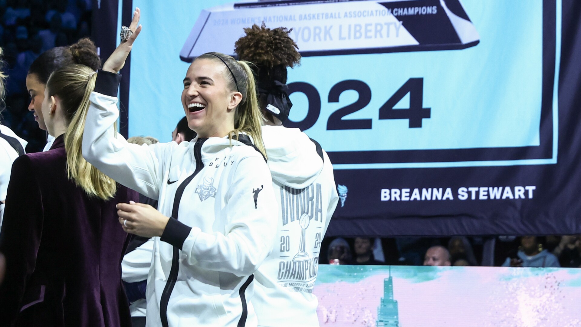 New York Liberty celebrate last season’s WNBA title with banner, ring ...