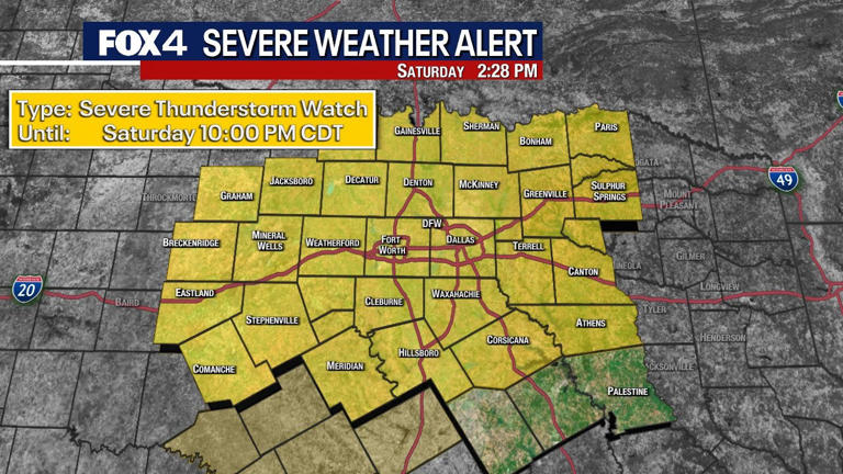 Dallas weather: Severe Thunderstorm Watch in effect; hail, strong winds ...