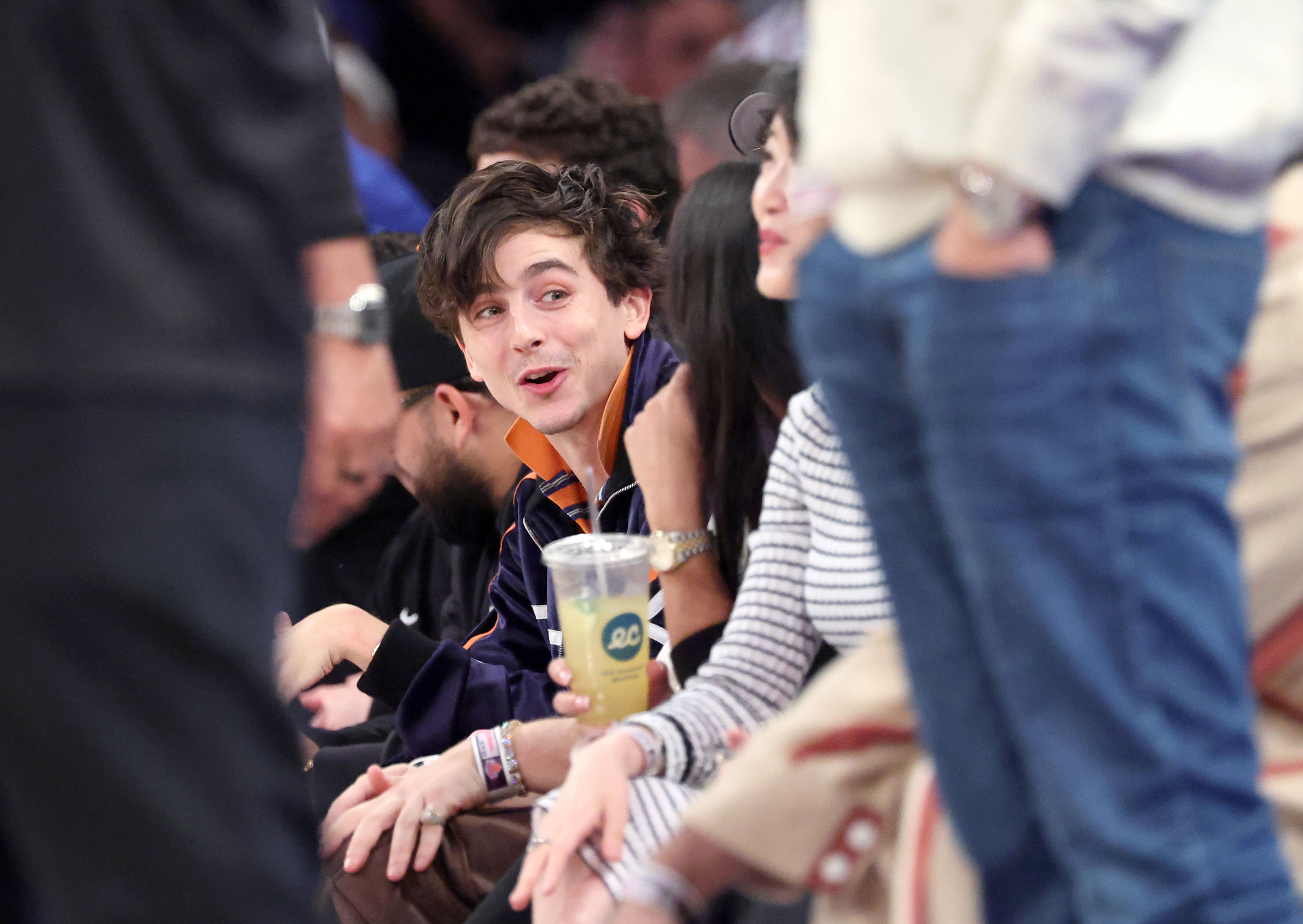 Timothée Chalamet, Jordyn Woods and Russell Wilson party with Knicks ...