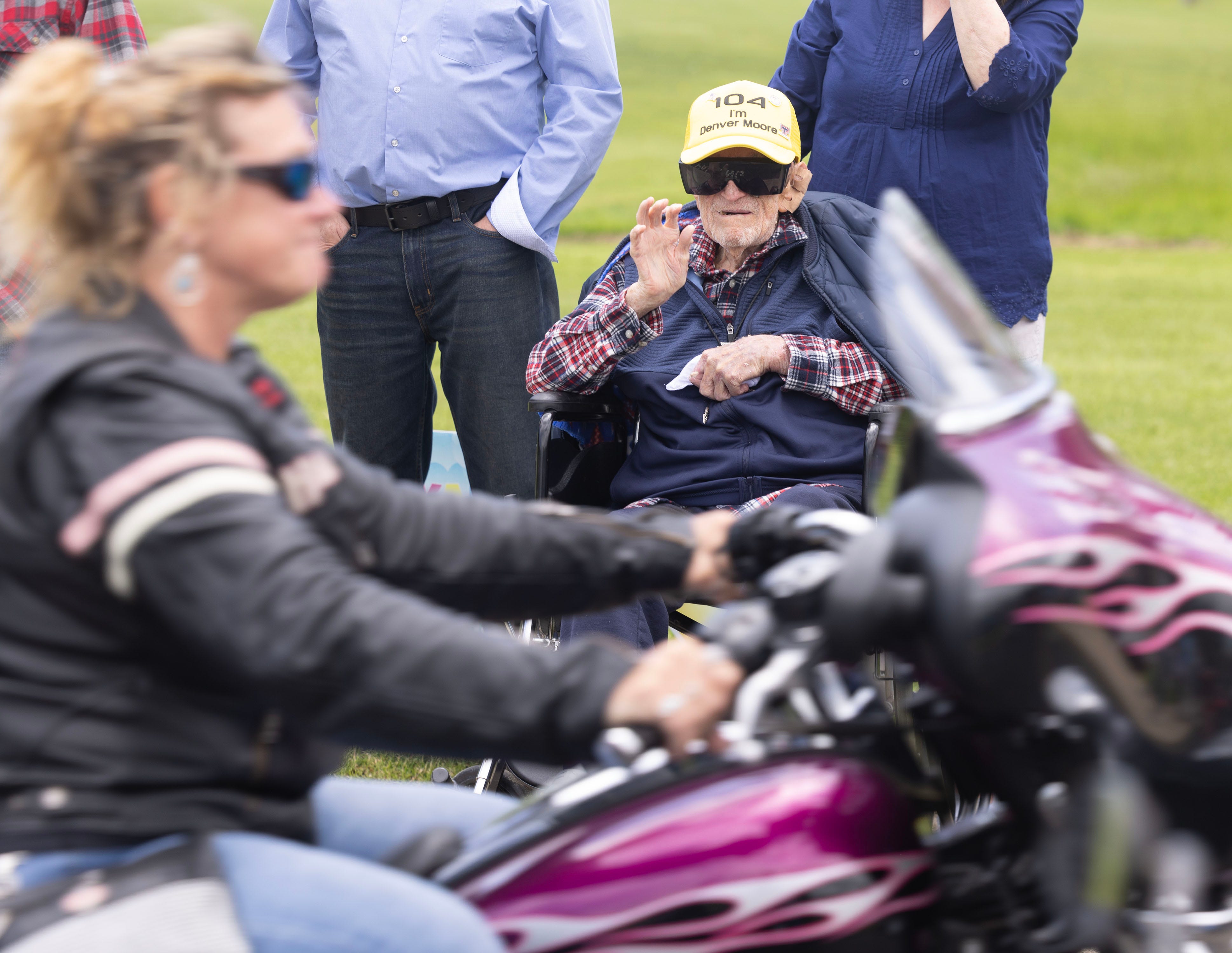 104-year-old World War II veteran Denver Moore is celebrated with ...