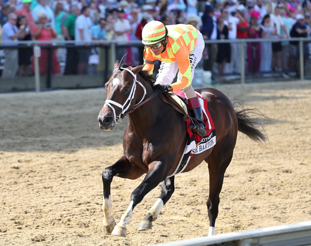 Crudo Goes Wire-To-Wire in Dominant Sir Barton Stakes Victory