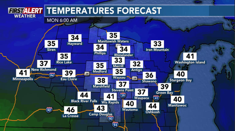 First Alert Weather: Continued cool with a risk of frost on Monday morning