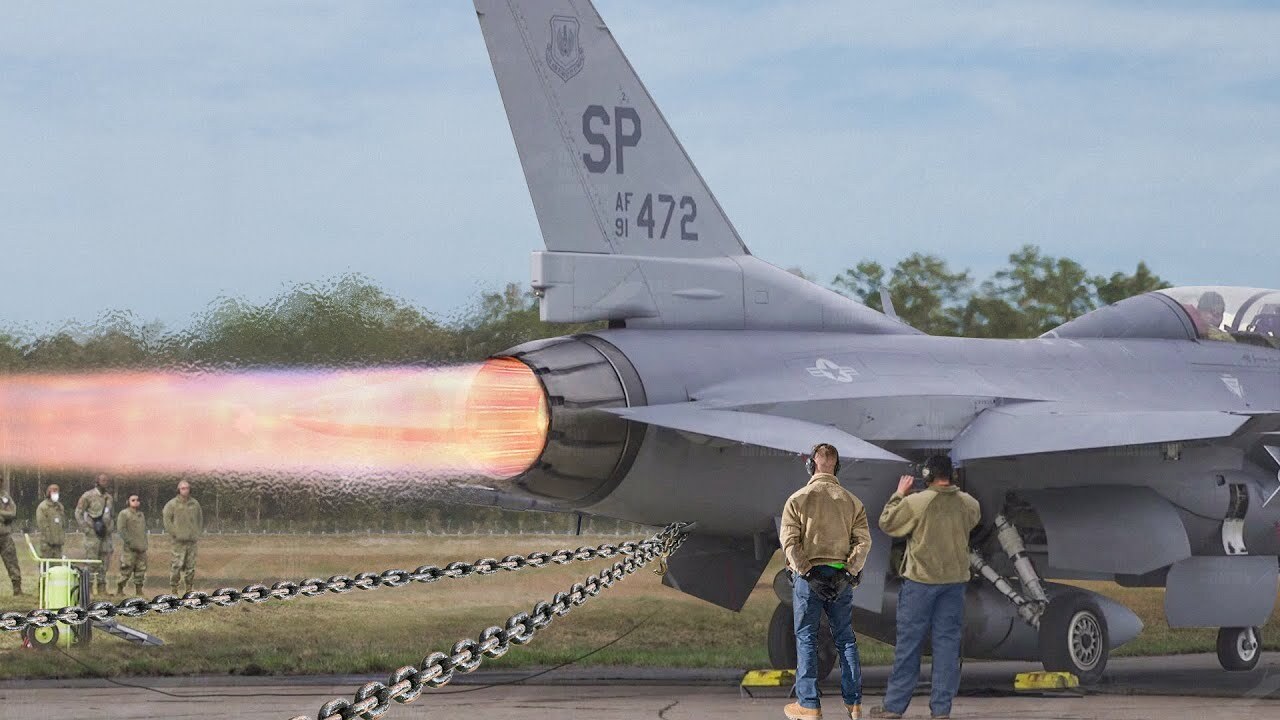 Pushing US F-16 Engine to Extreme Limit During Ground Tests