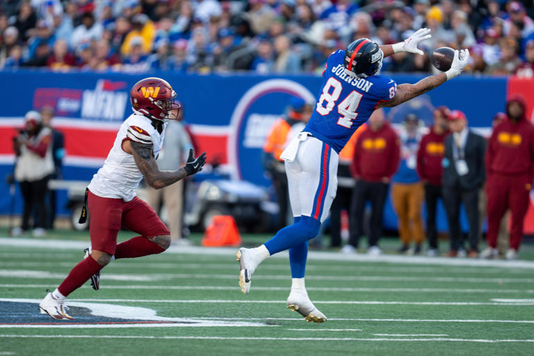 New York Giants' Tim Kelly blames 'timing issues' for Theo Johnson's drops