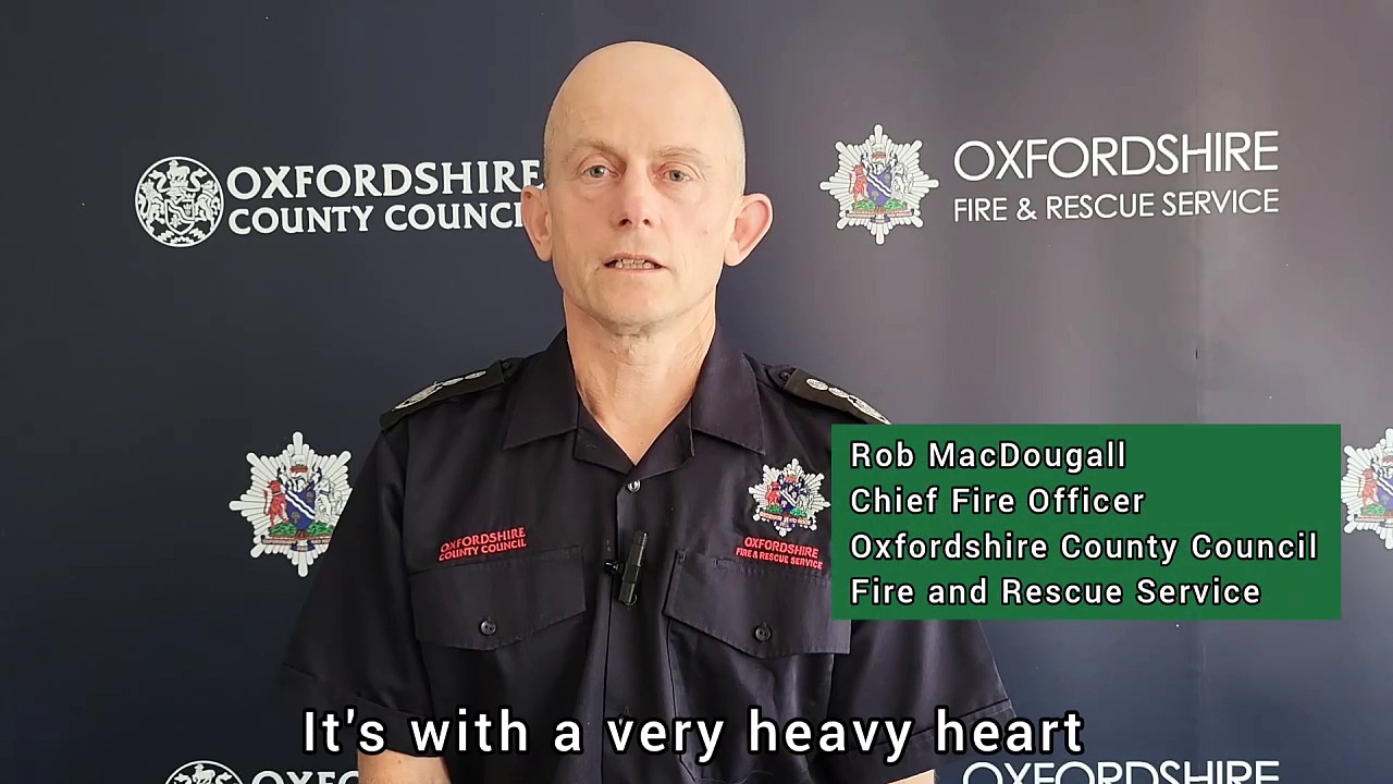 Rob Macdougall, Chief Fire Officer Oxfordshire, pays tribute to the ...