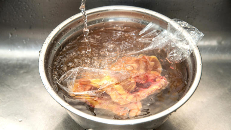 It's A Mistake To Thaw Meat Using The Hot Water Method. Here's Why