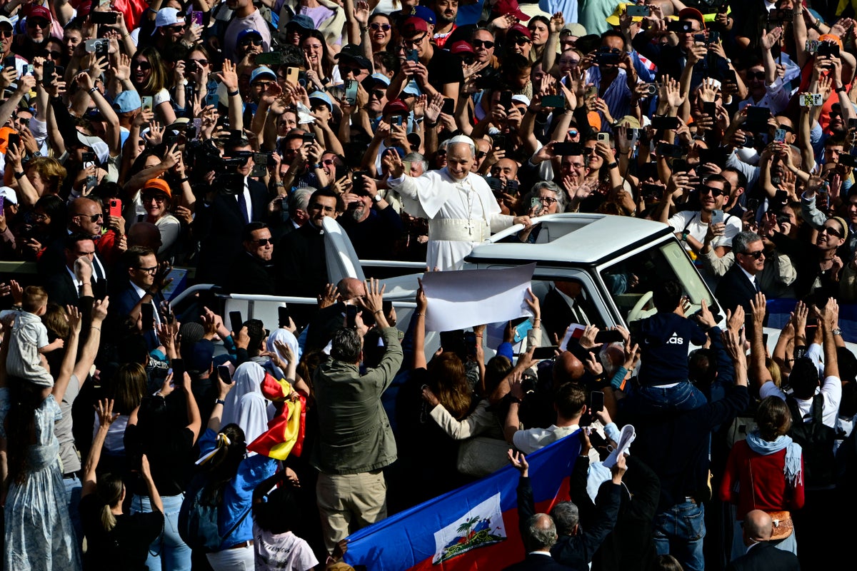 Pope Leo holding inaugural mass at the Vatican in front of thousands as ...