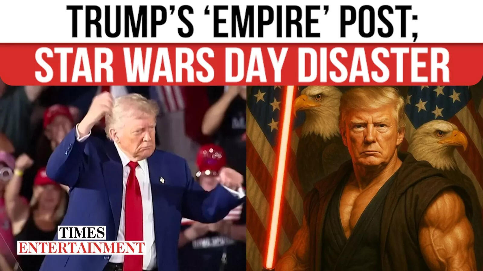 Donald Trump Wields Lightsaber In White House Post; Star Wars AI Stunt ...