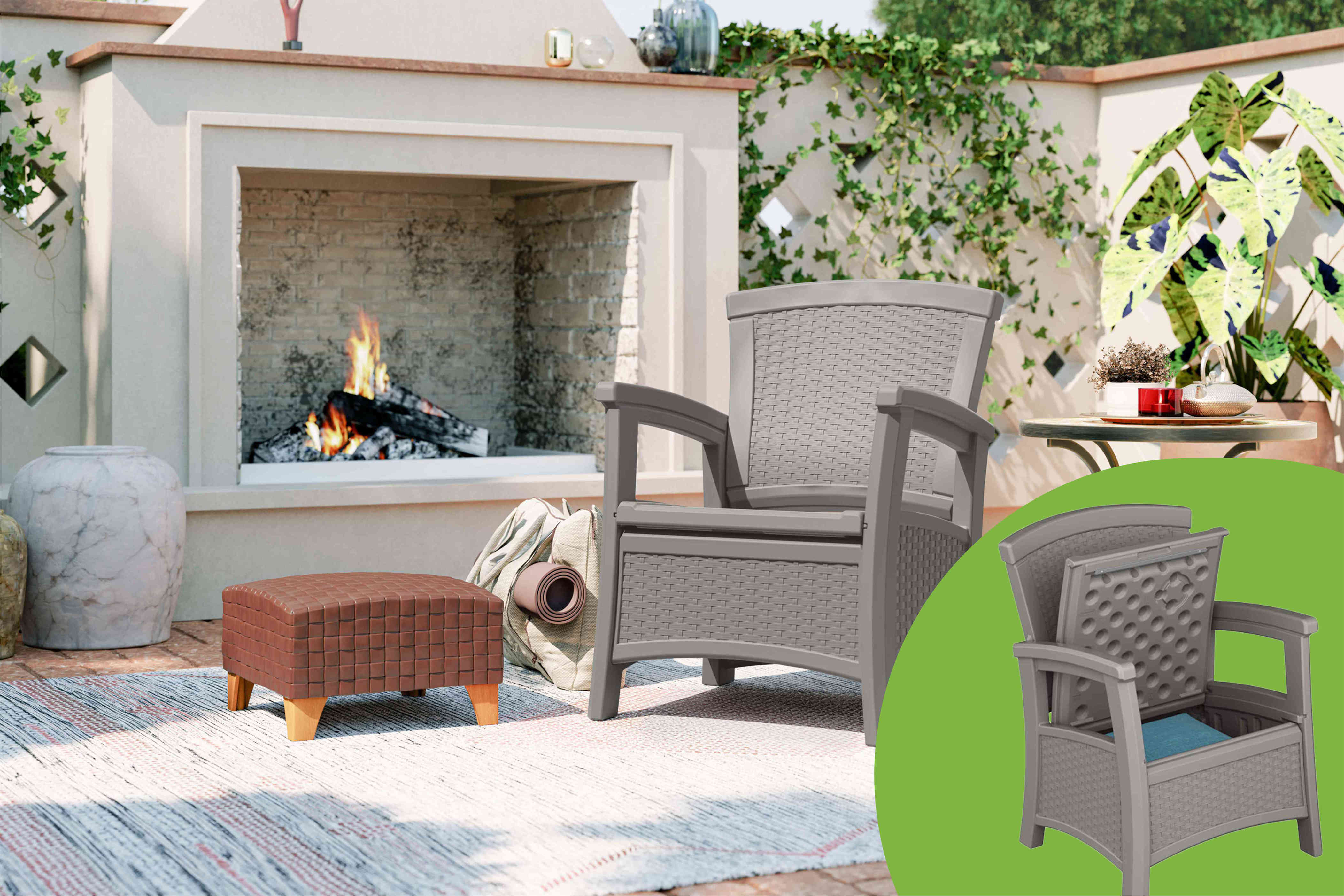 We Found a Wicker Patio Chair with a Clever Hidden Storage Compartment ...