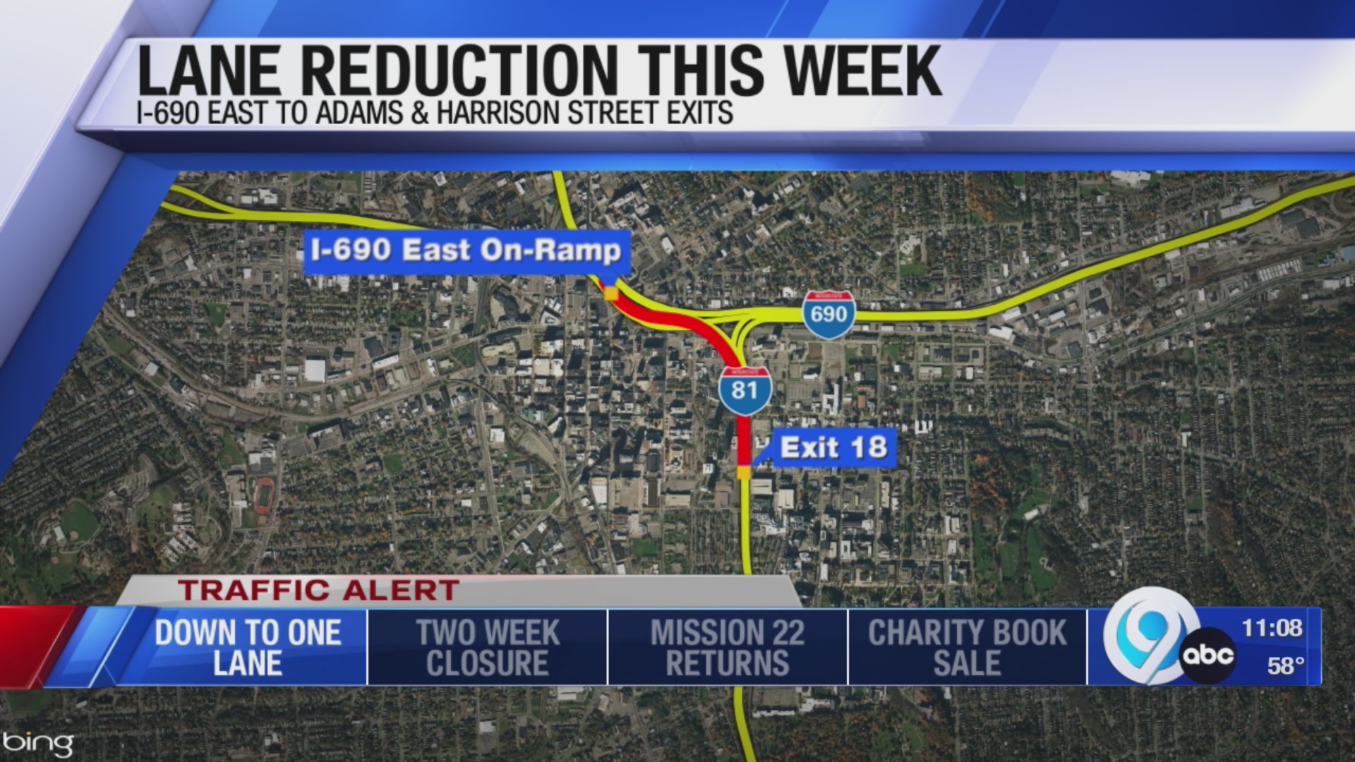 Ramp and lane closures planned for I-81 this week