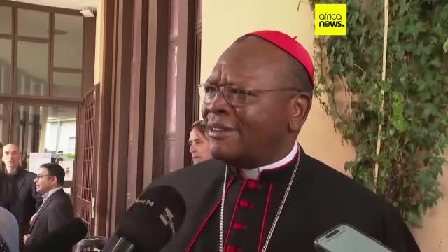 Cardinal Fridolin Ambongo Besungu celebrates mass ahead of papal conclave