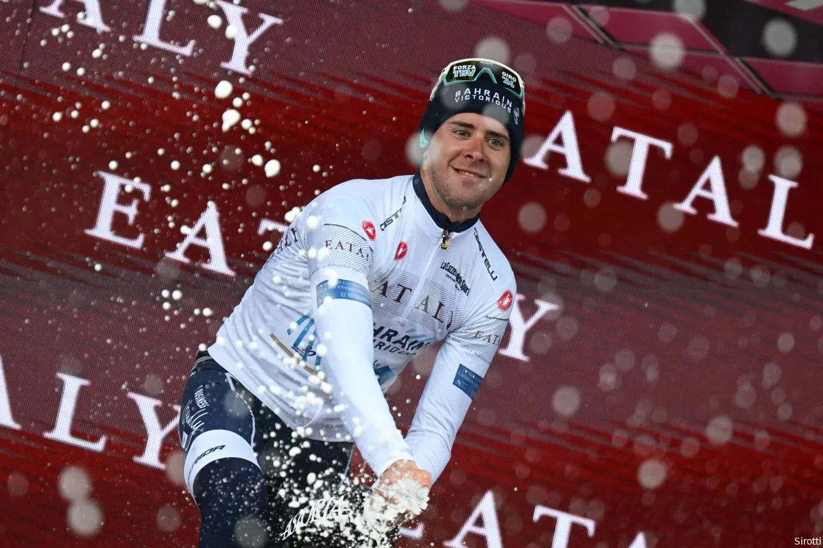 Bahrain Victorious gooit in Giro alles op Tiberi, die koste wat kost op het podium wil eindigen