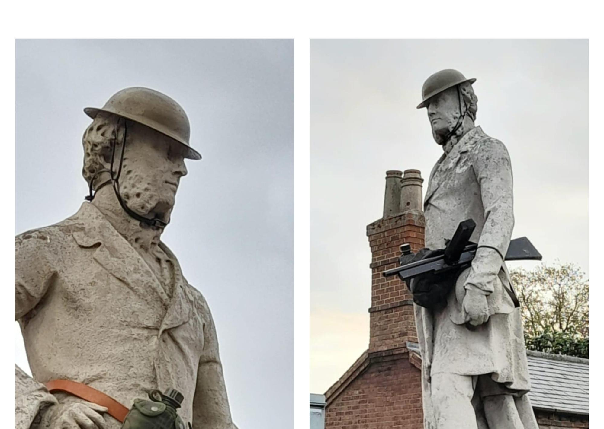 Statue makeover: Lord John Scott soldiers on to mark VE Day in Dunchurch
