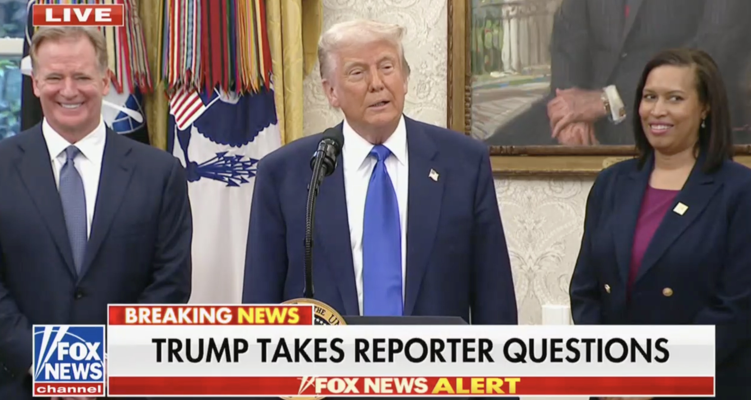 Trump Joke About Annexing Canada Draws Laughs from NFL Commish Roger ...