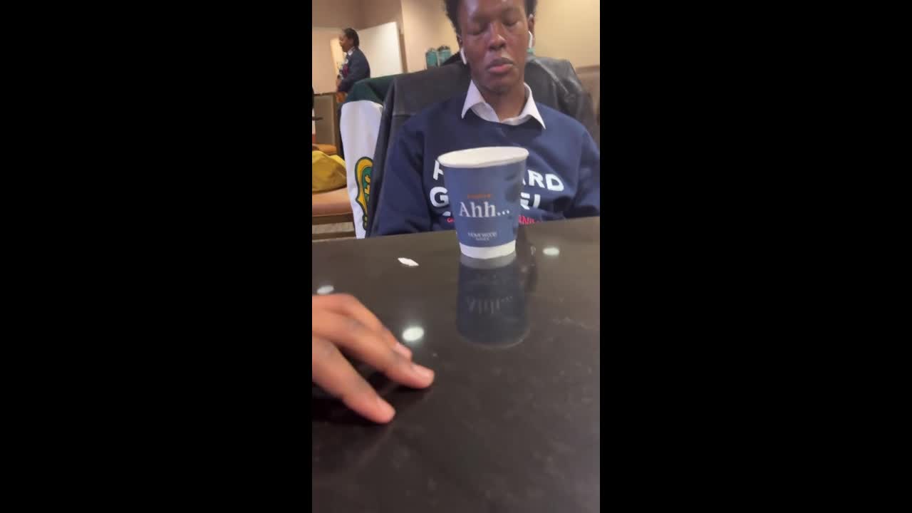 Man shows funny reaction to joke in North Carolina, USA