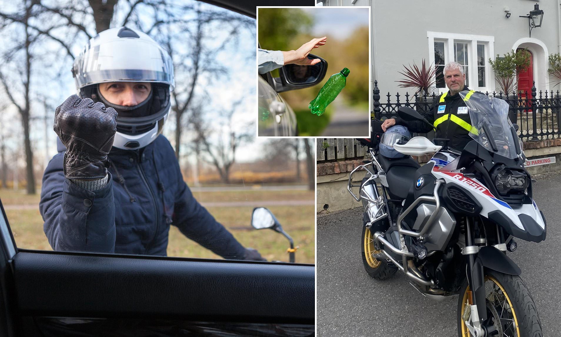 Rubbish behaviour! A third of motorcyclists have been hit by litter ...