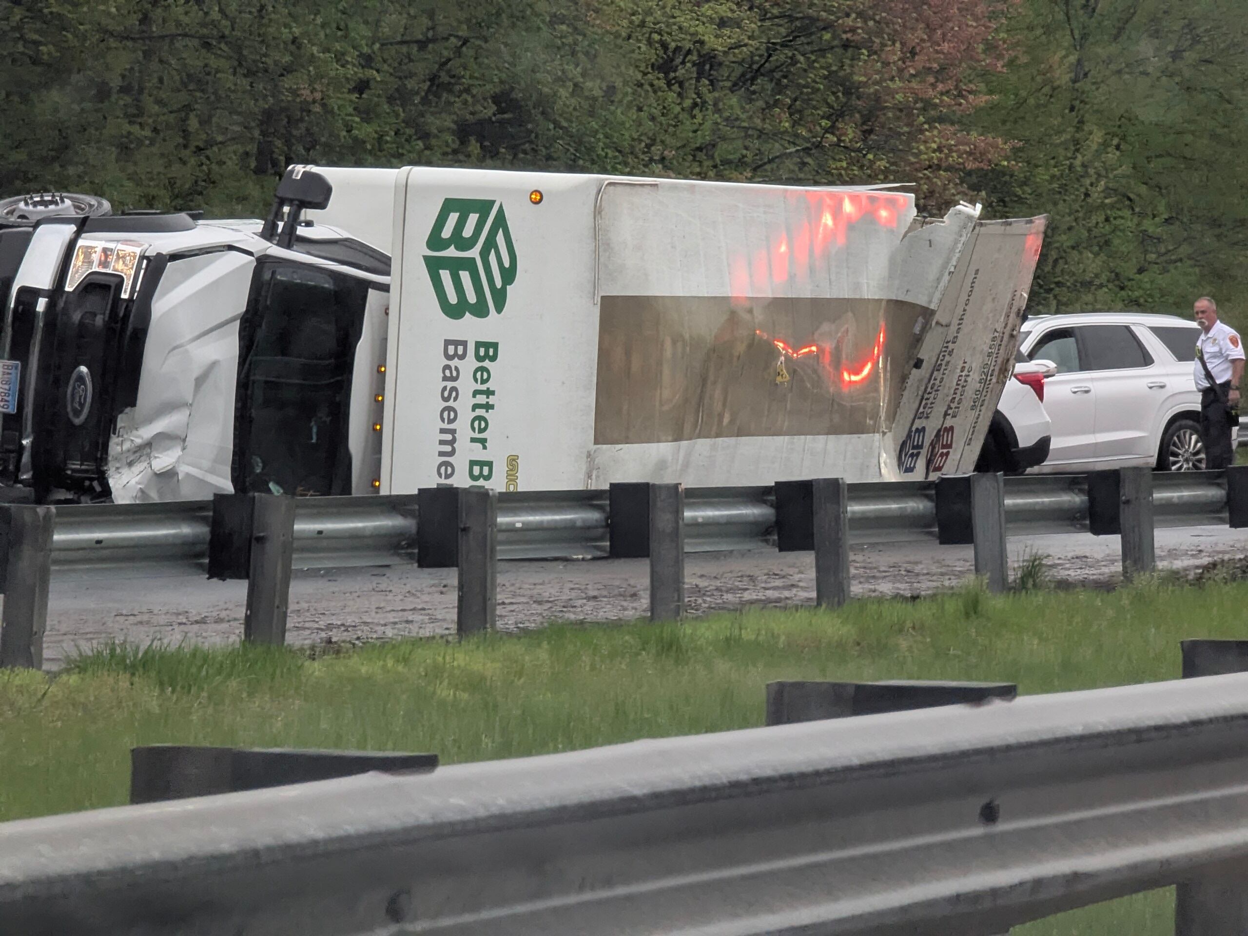 Dump truck rollover crash closes part of route 9 in New Britain