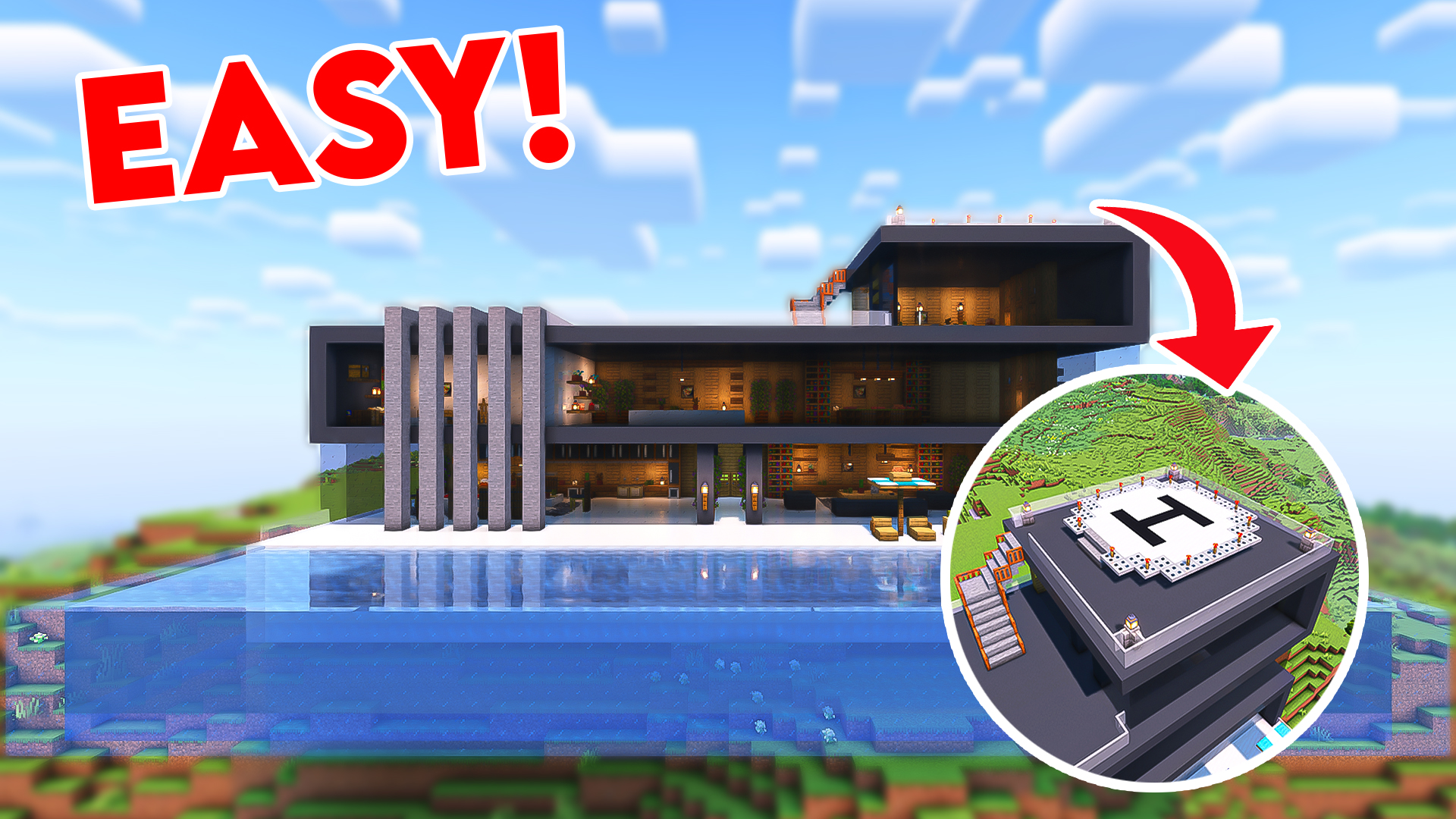 How to Build a Cliff Mansion in Minecraft 🏞️ | Step-by-Step Building ...