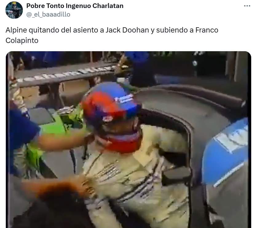 Franco Colapinto vuelve a la Fórmula 1 y los memes son geniales