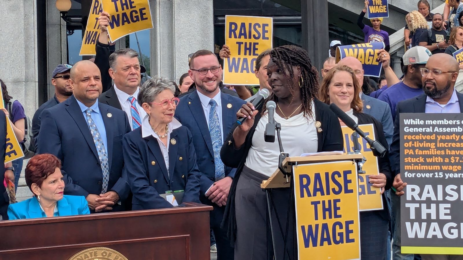 WATCH: Dems and labor rally to raise the minimum wage